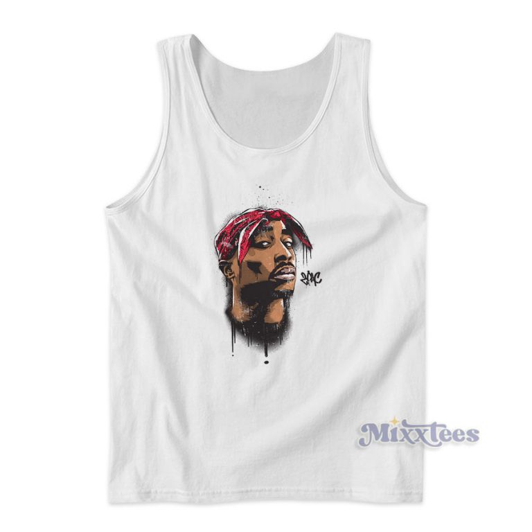 2pac Tupac Shakur Artwork Tank Top - Mixxtees.com