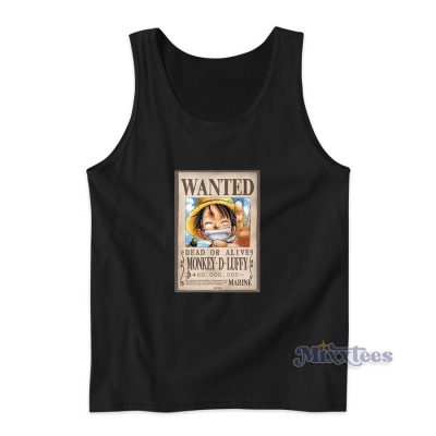 Luffy Wanted Poster Tank Top for Unisex - Mixxtees.com