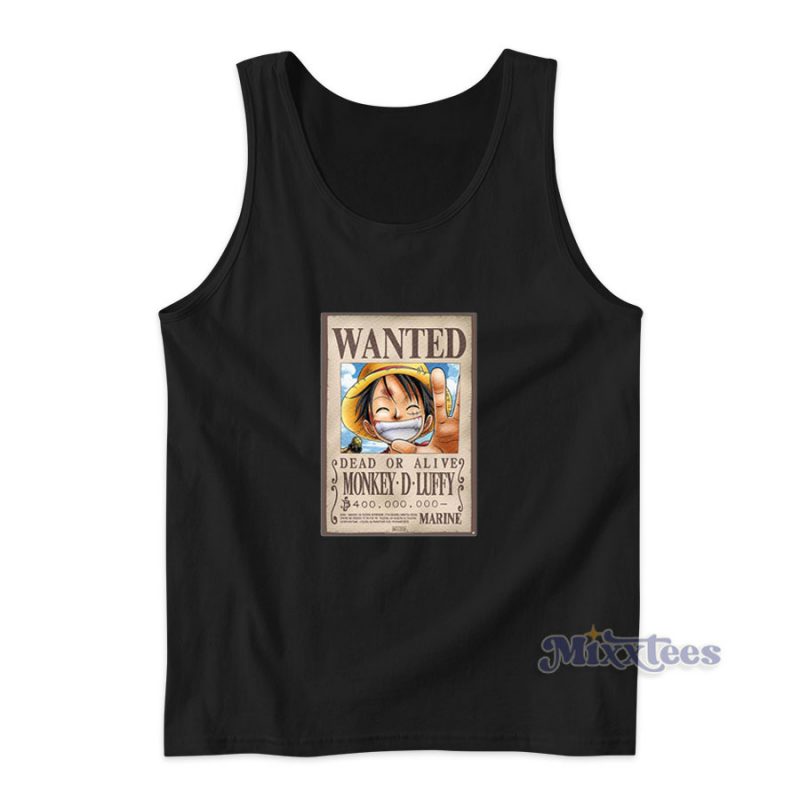 Luffy Wanted Poster Tank Top for Unisex - Mixxtees.com