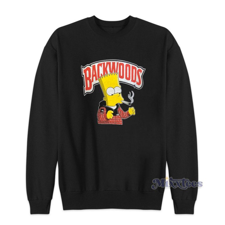 Backwoods Bart Simpson Smoking Sweatshirt for Unisex - Mixxtees.com