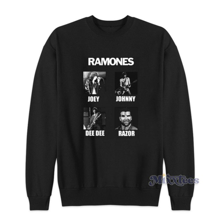 Ramones Joey Johnny Dee Dee Razor Ramon Meme Sweatshirt