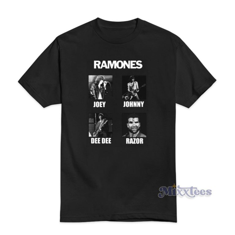 Ramones Joey Johnny Dee Dee Razor Ramon Meme T-Shirt - Mixxtees.