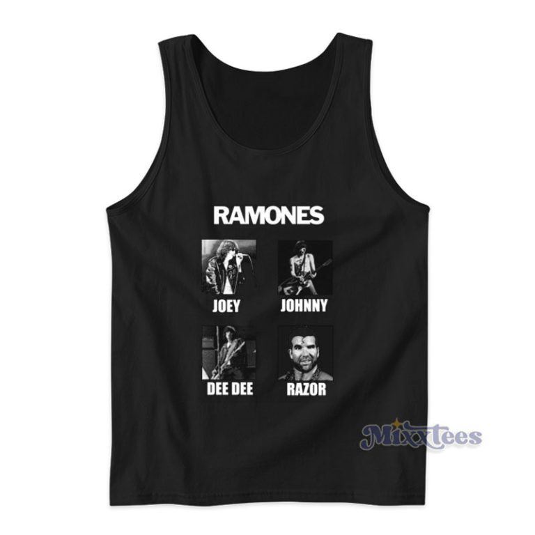 Ramones Joey Johnny Dee Dee Razor Ramon Meme Tank Top - Mixxtees.